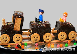 Gâteau d'anniversaire en Train (quatre quarts bretons , chocolat ...